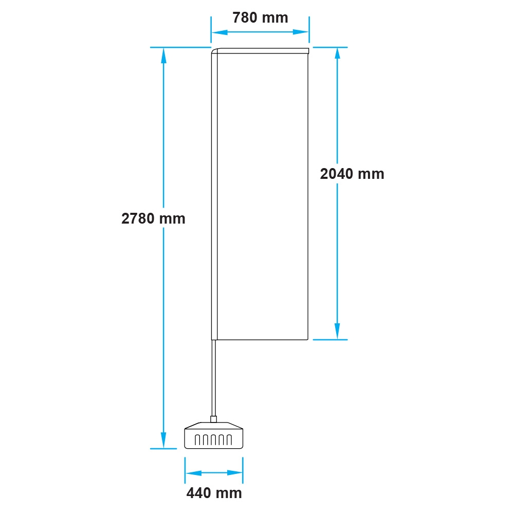 Free Standing Flag – 2.4m Full Colour Graphics – Waterbase