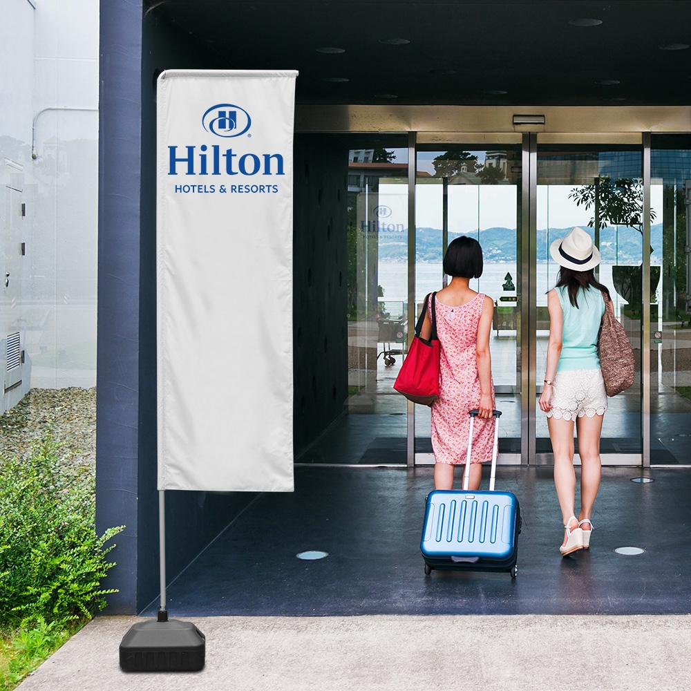 Free Standing Flag – 2.4m Full Colour Graphics – Waterbase