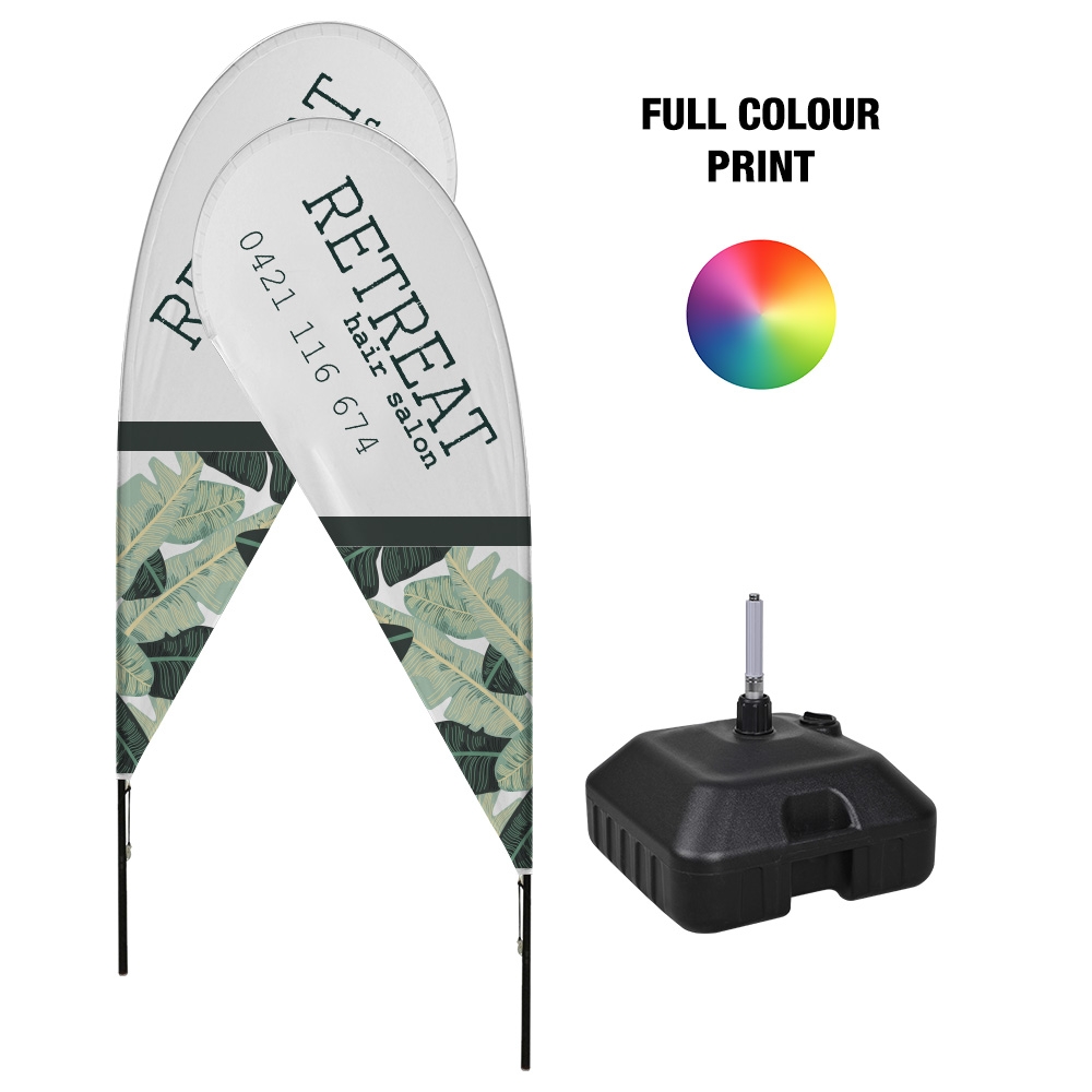 Teardrop Advertising Flags – 2.8m Full Colour Graphics