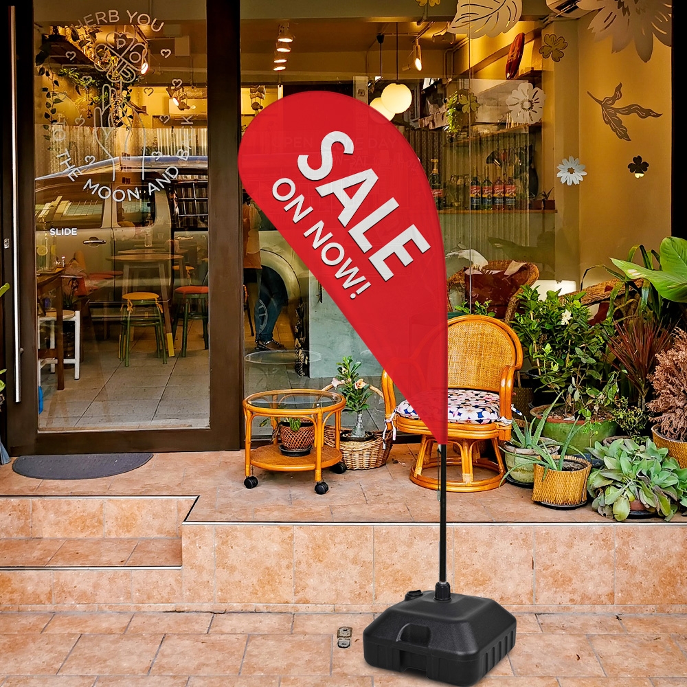 Teardrop Feather Flags – 2m Full Colour Graphics – 2-Sided