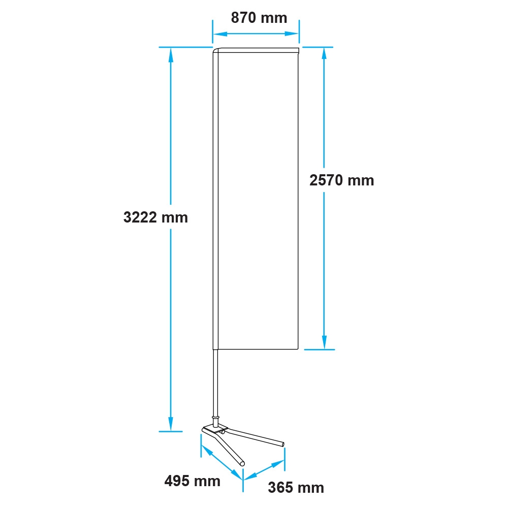 Rectangle Flags – 3.1m Full Colour Graphics – Car Base
