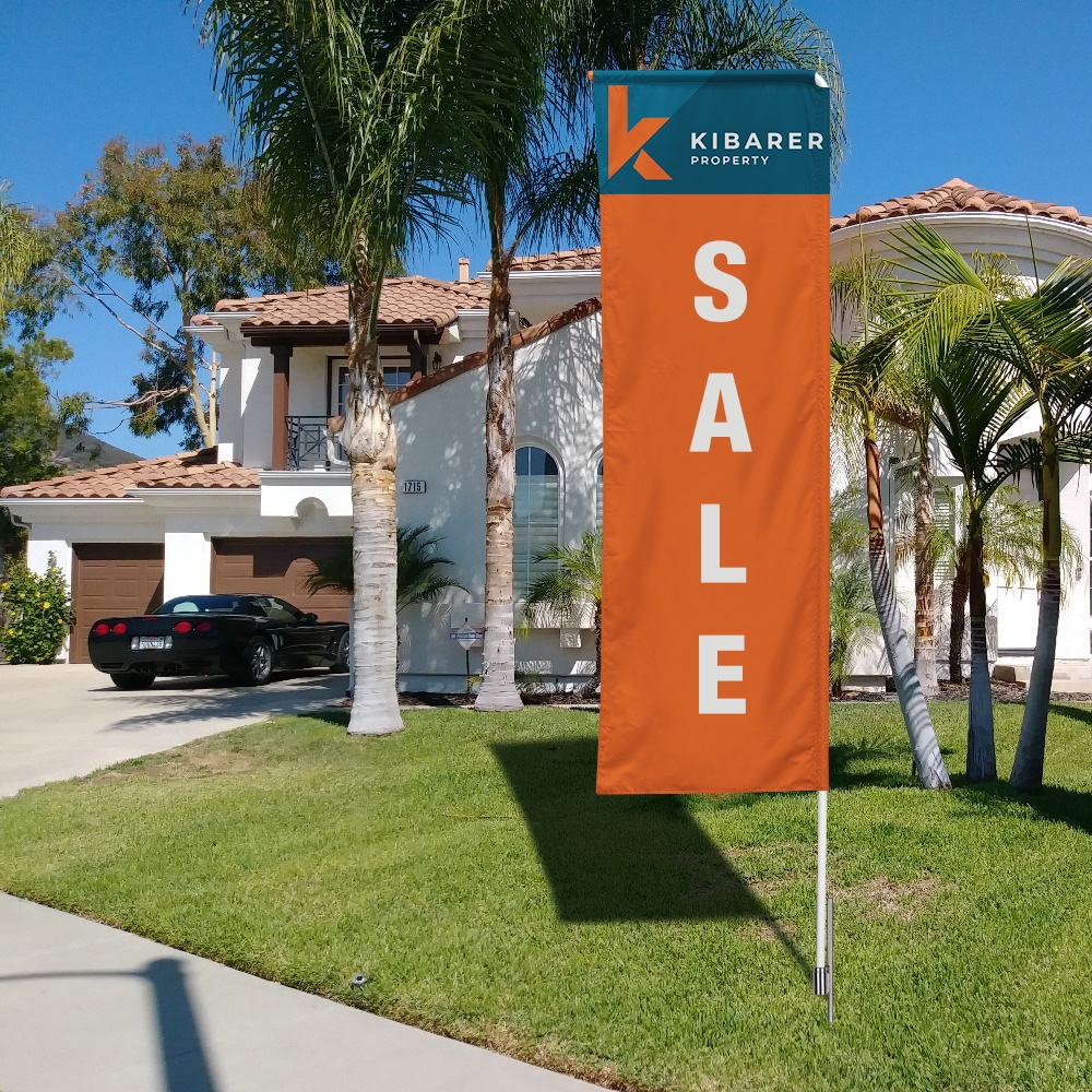 Freestanding Flag – 3.1m Full Colour Graphics – 2-Sided