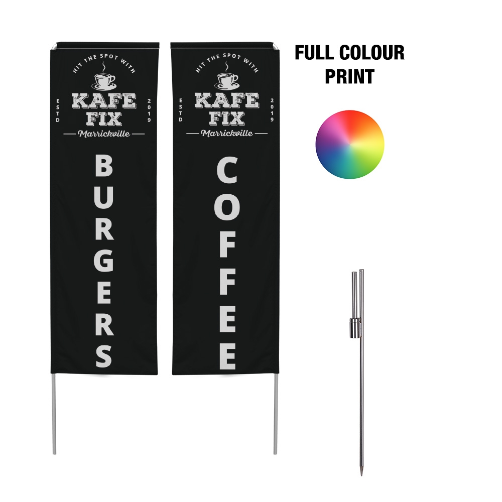 Freestanding Flag – 3.1m Full Colour Graphics – 2-Sided