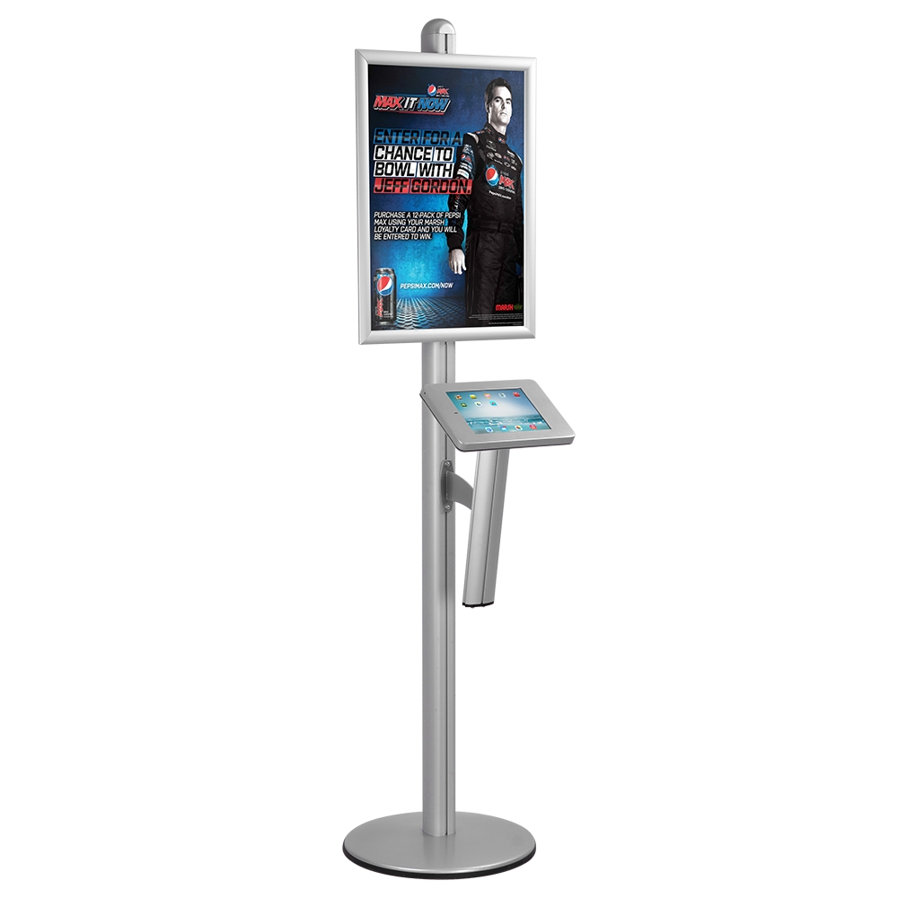 iPad Tablet Stand w/A2 Poster Frame – Silver – Ships Today