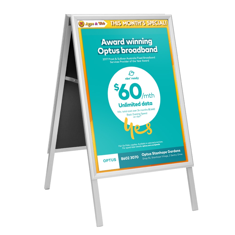 This A Frame is Made of Aluminium for a Durable Display!