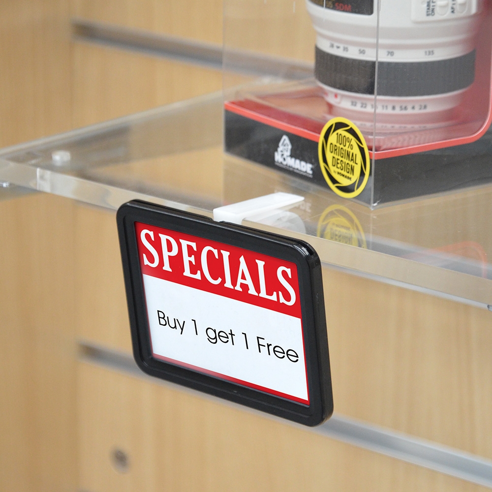 A7 Black Pricing Sign 10 Pack with Protective Lens