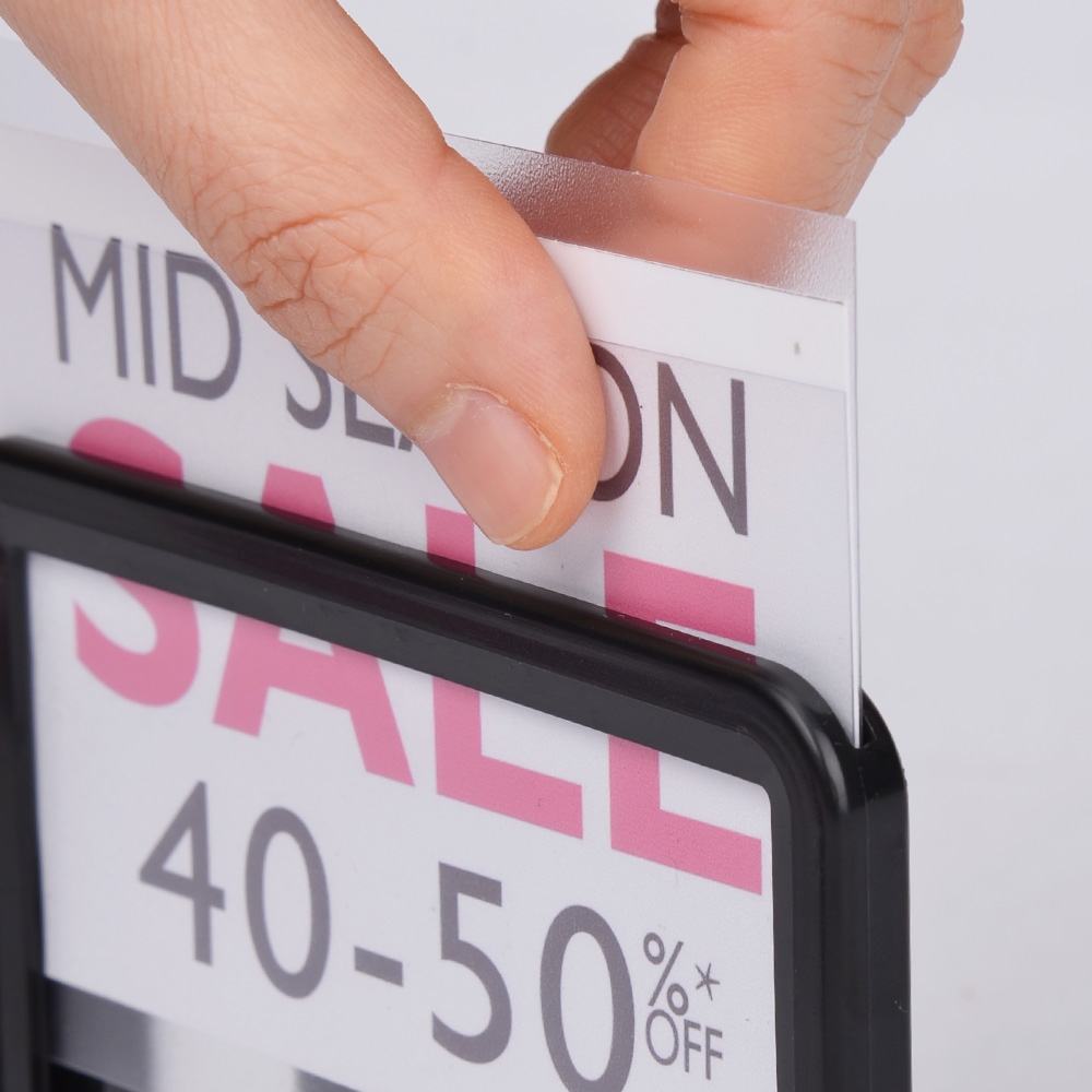 A7 Black Pricing Sign 10 Pack with Protective Lens