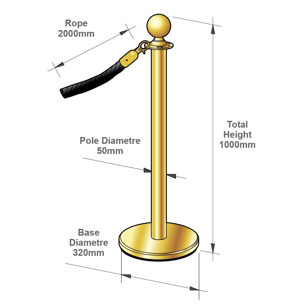 Crowd Control Rope Stanchions ¦ Slimline Warehouse