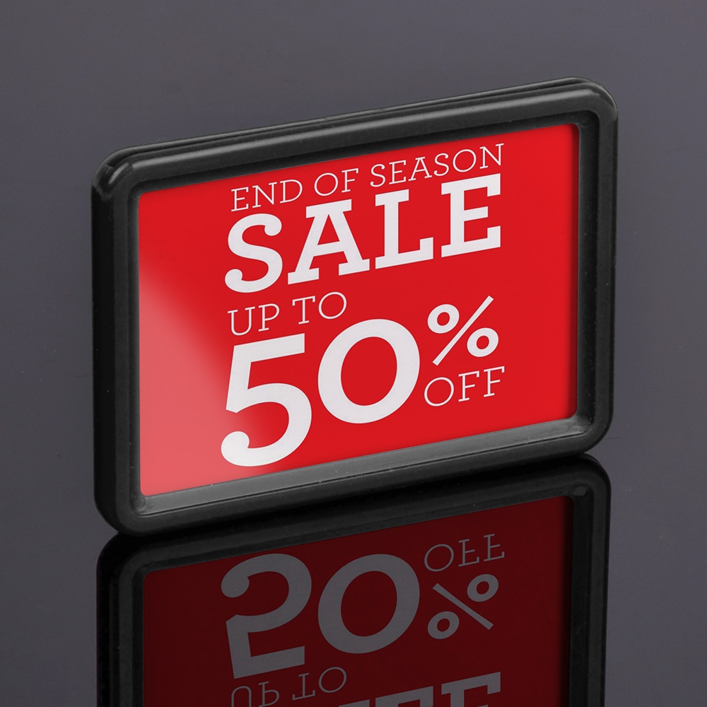 A8 Pricing Sign for Retail Stores in Black 10 Pack