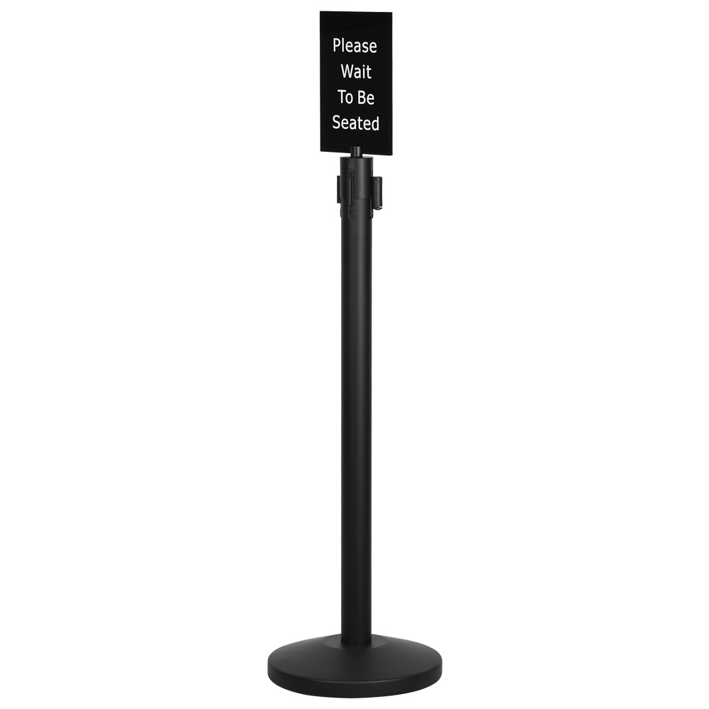 "Please Wait To Be Seated" Stanchion Sign – 2-Sided