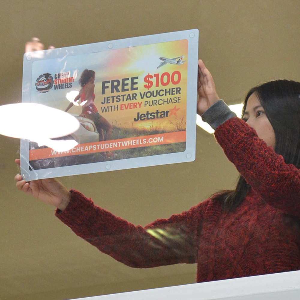 Self Cling Window Poster Holder