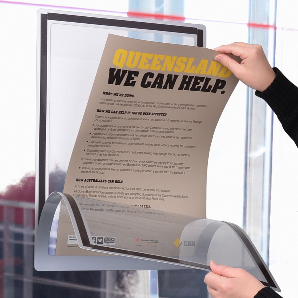 Self Cling Window Poster Holder