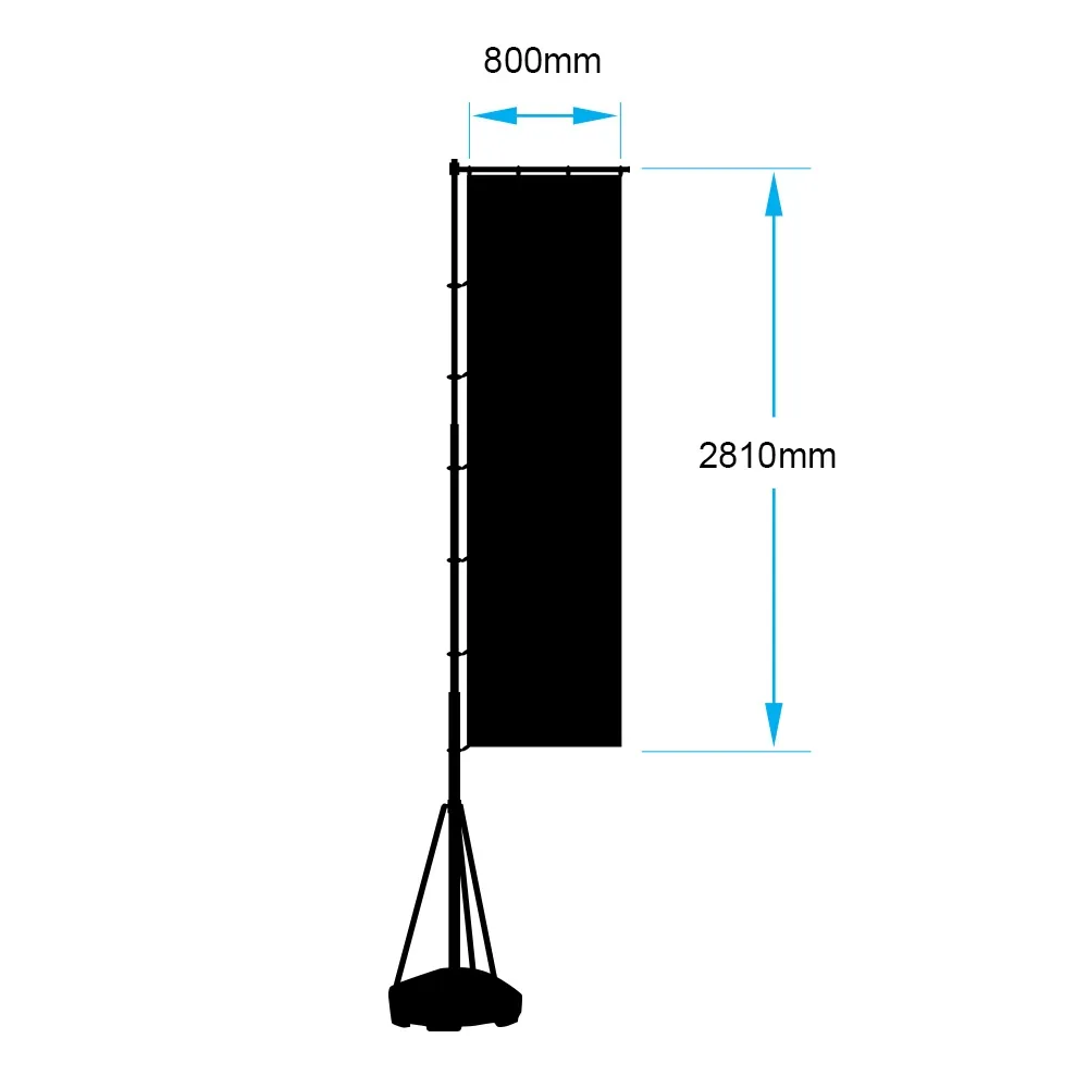 Custom Printed 800 x 2810mm Rectangle Flag – Full Colour