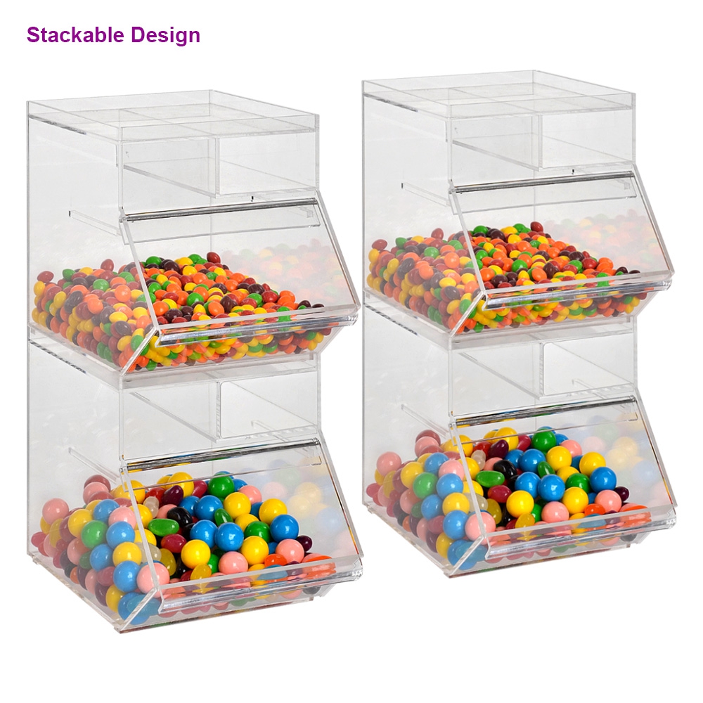 3.8L Acrylic Lolly Bins - Stackable Design ¦ Slimline Warehouse