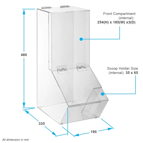 Lolly Dispensers - Clear Acrylic - Holds 15L! ¦ Slimline Warehouse
