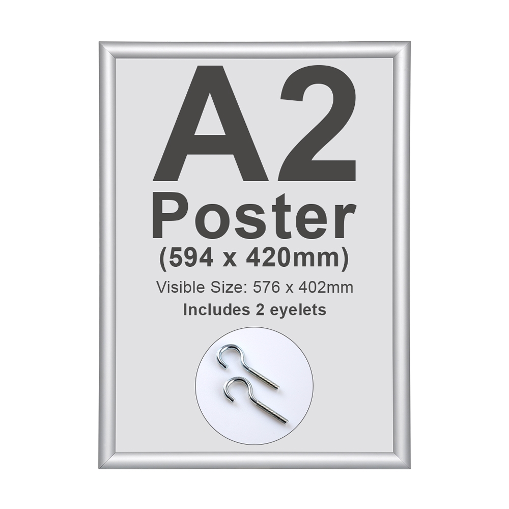 Sign Frames & Clip Frames. Double Sided A2 Sign Frames- Silver ...