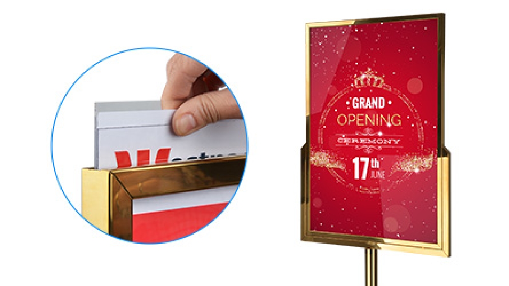 A1 Sign Stand Holder - Gold -Same Day Despatch ¦ Slimline Warehouse