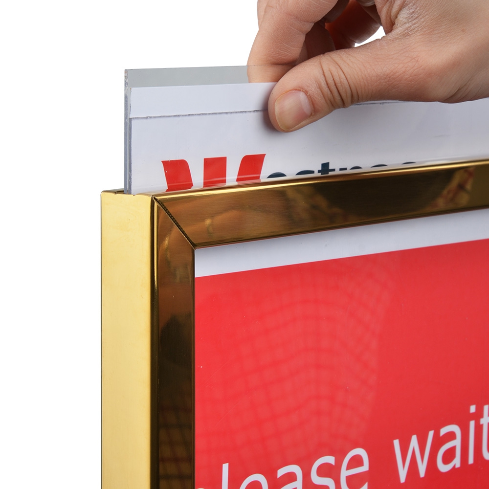 A2 Lobby Display Stand - Gold - Ships Same Day ¦ Slimline Warehouse