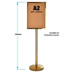 A2 Lobby Display Stand - Gold - Ships Same Day ¦ Slimline Warehouse