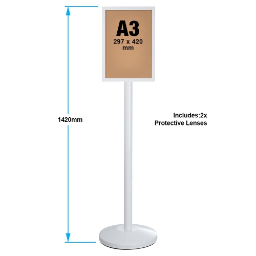Pedestal Sign Stand - A3 White -Same Day Despatch ¦ Slimline Warehouse