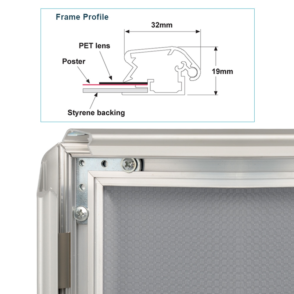 Lockable A0 Clip Frame, Sign Frame, Poster Holders, A0 Snap Frame with Lock
