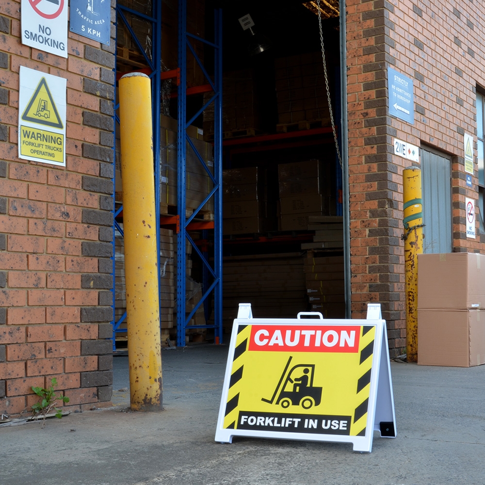 Forklift In Use Sign - A-Frame - Ships Same Day! ¦ Slimline Warehouse