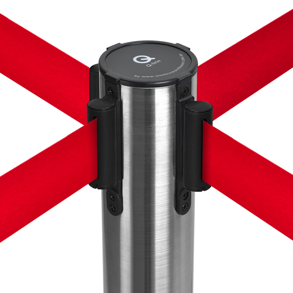 Line Stanchions - 1.8m Red Belt - Ships Same Day ¦ Slimline Warehouse
