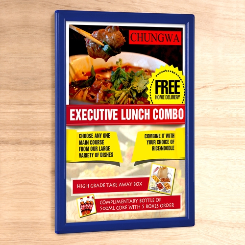 A4 Blue Snap Frames - Wall/Desk - Ships Same Day! ¦ Slimline Warehouse