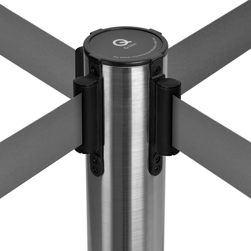 Stanchion Post - 1.8m Grey Belt - Ships Same Day ¦ Slimline Warehouse