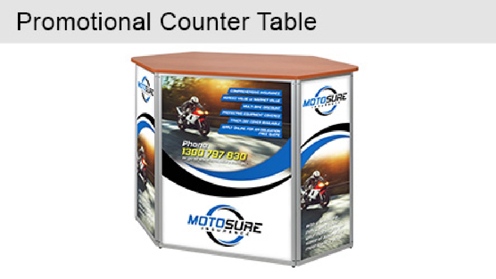 Promotional Counter Table - Custom Graphics ¦ Slimline Warehouse