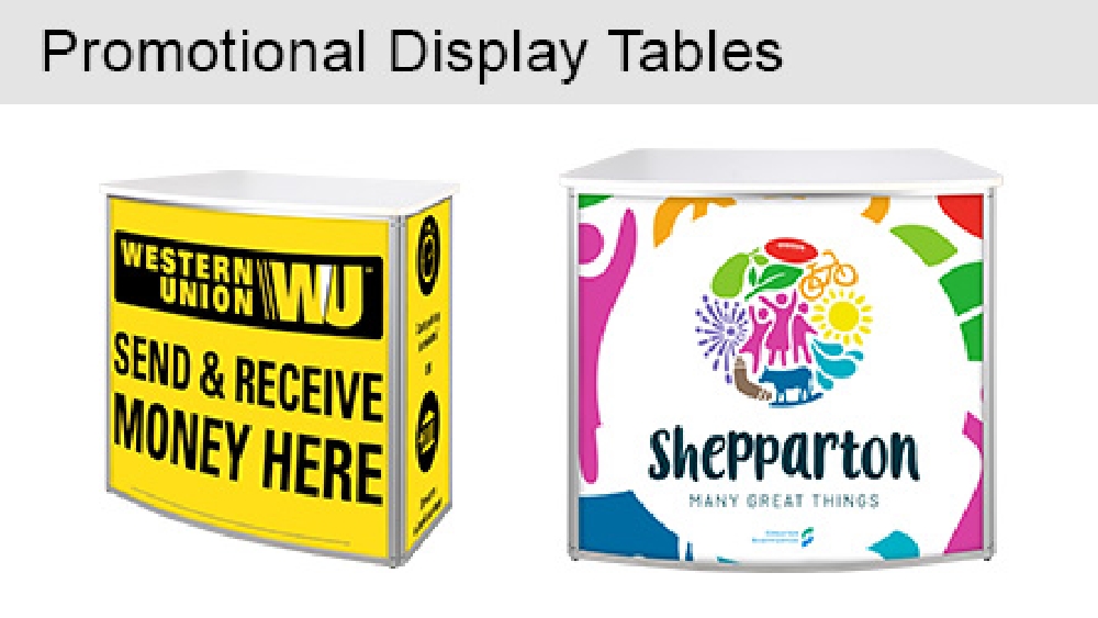 Promotional Display Tables - Custom Graphics ¦ Slimline Warehouse
