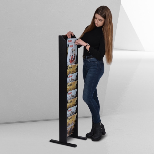 A4 Timber Magazine Rack - Wall or Floor Standing ¦ Slimline Warehouse