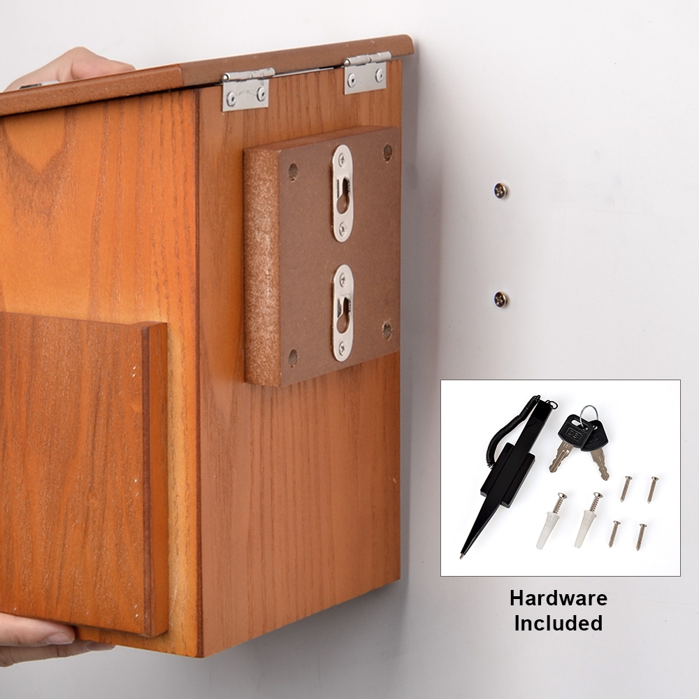 Wooden Church Donation Box - Locking w/side pocket ¦ Slimline Warehouse