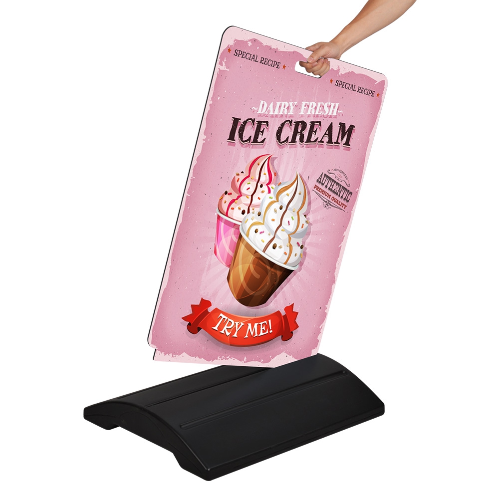 Sign Base Stands - Custom Print 700 x 600mm Panel ¦ Slimline Warehouse