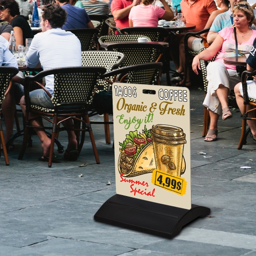 Sign Base Stands - Custom Print 700 x 600mm Panel ¦ Slimline Warehouse