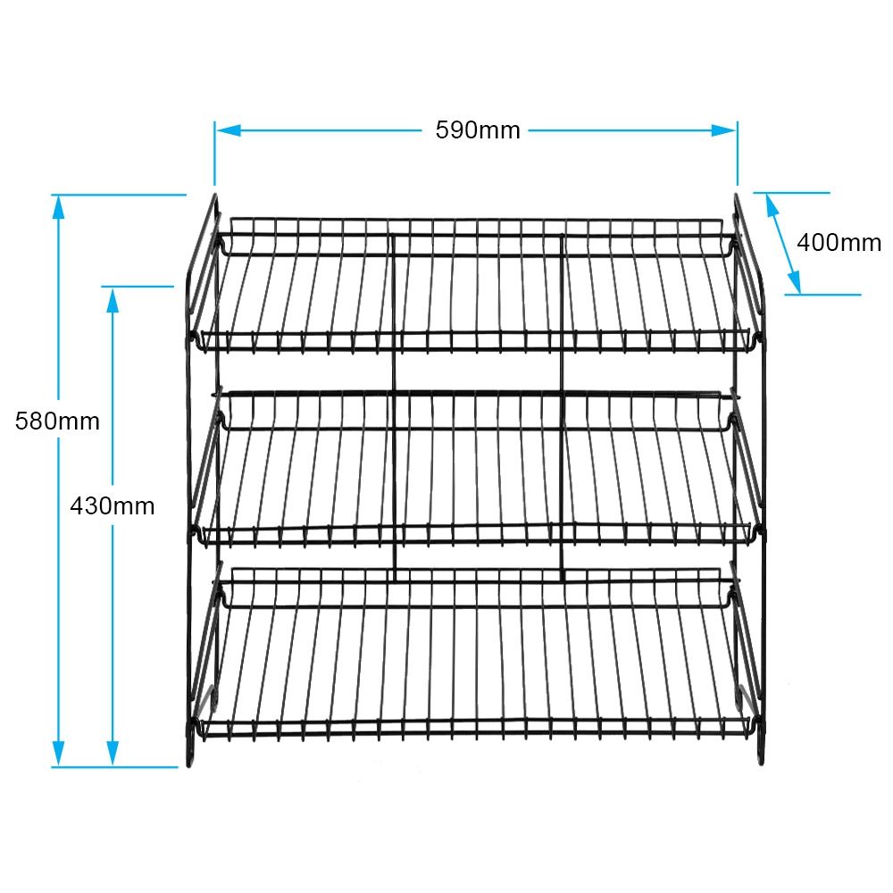 Wire Countertop Display Rack - 3 Tier - Ships Today ¦ Slimline Warehouse