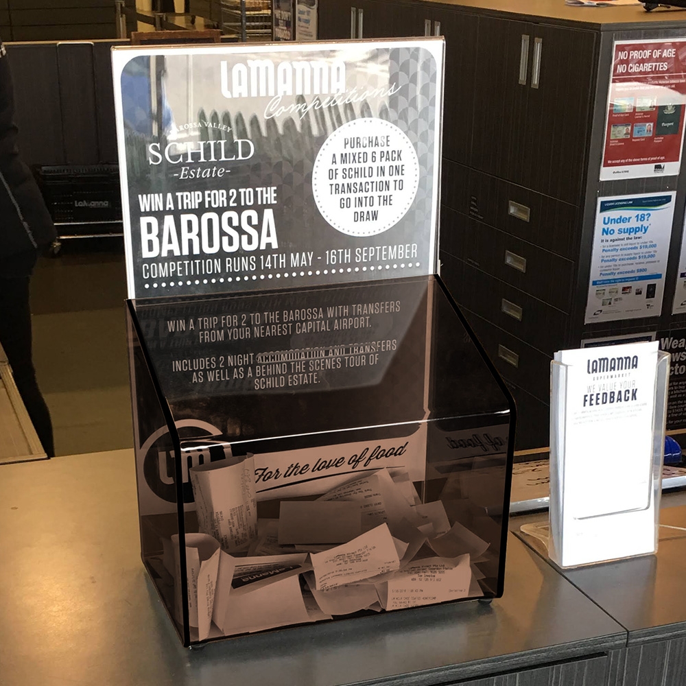 Plastic Collection Box w/ A4 Sign Holder – Ships Same Day!