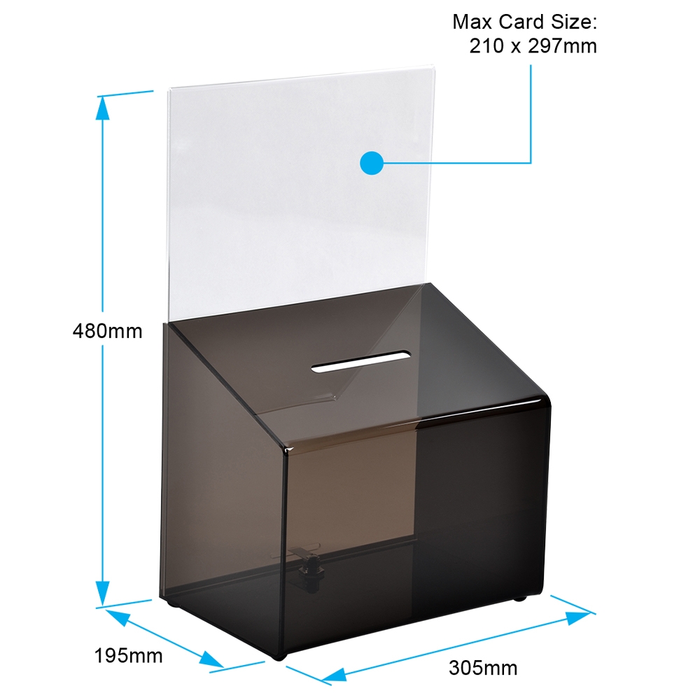 Plastic Collection Box w/ A4 Sign Holder – Ships Same Day!