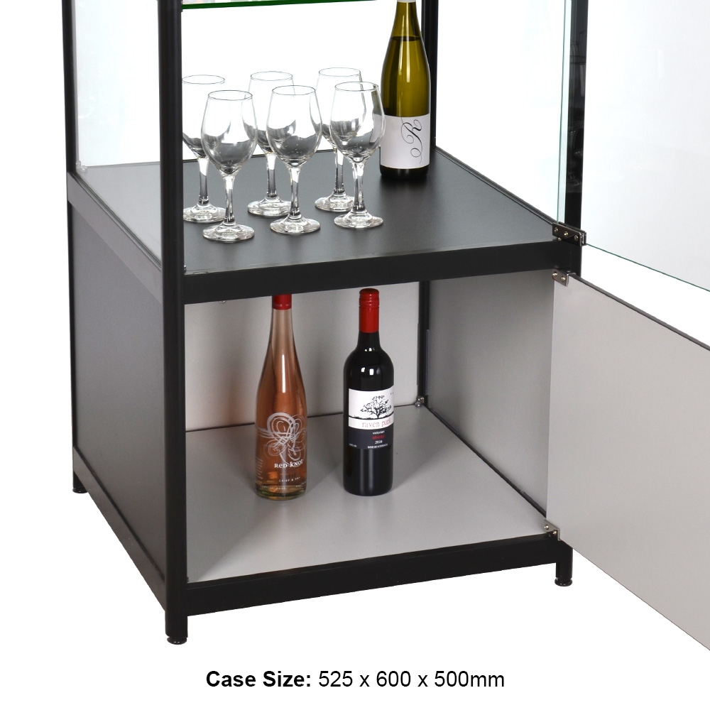 2m Tall Glass Display Cabinet - 5 Tiers w/Lights ¦ Slimline Warehouse