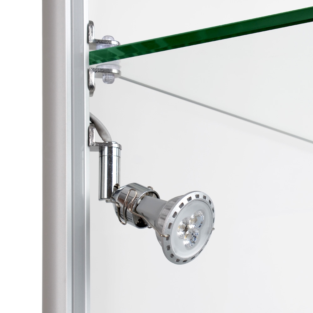 2m Glass Showcase Tower - 5 Tier w/Lights ¦ Slimline Warehouse