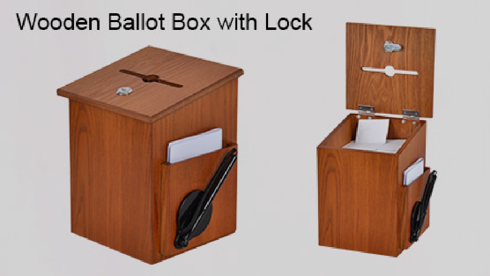 Wooden Ballot Box with Lock - Oak - Ships Today! ¦ Slimline Warehouse