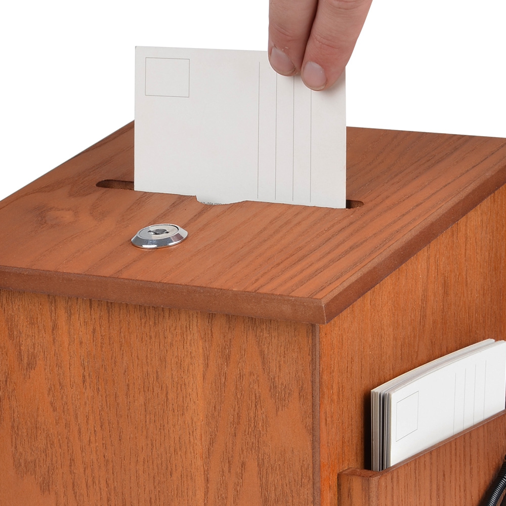 Wooden Ballot Box with Lock - Oak - Ships Today! ¦ Slimline Warehouse