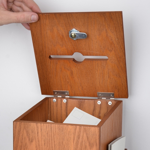 Wooden Ballot Box with Lock - Oak - Ships Today! ¦ Slimline Warehouse