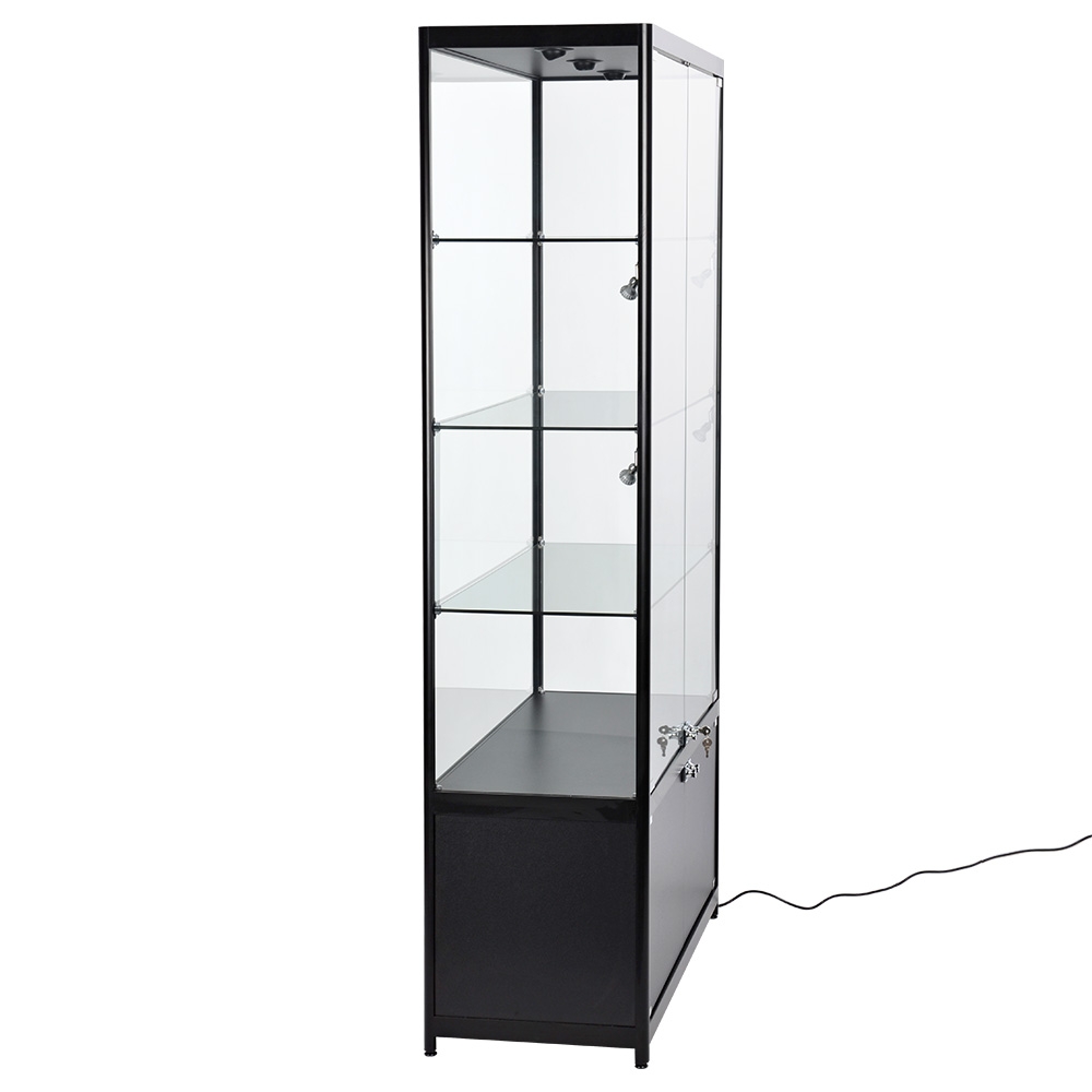 2m Glass Display Cases with Lights & Storage ¦ Slimline Warehouse