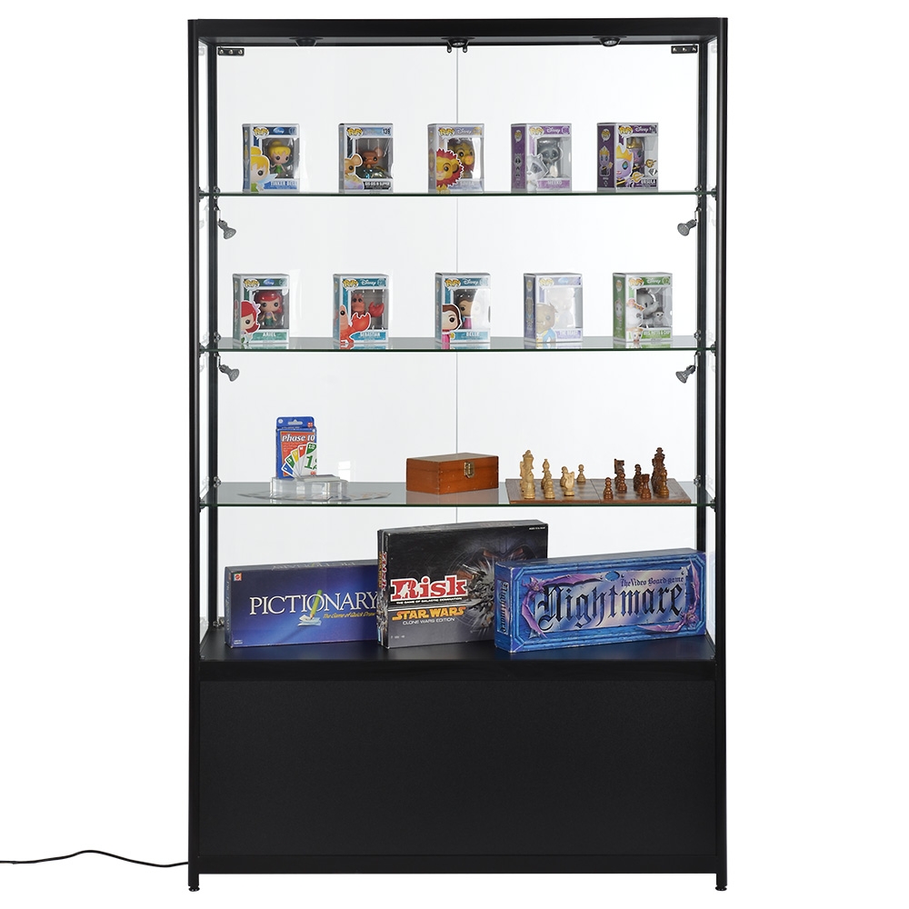2m Retail Display Cabinets w/Storage - 4 Tier - Lighted
