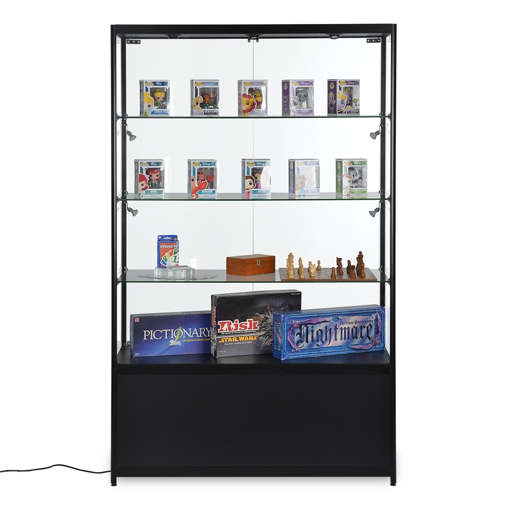 2m Retail Display Cabinets w/Storage - 4 Tier - Lighted