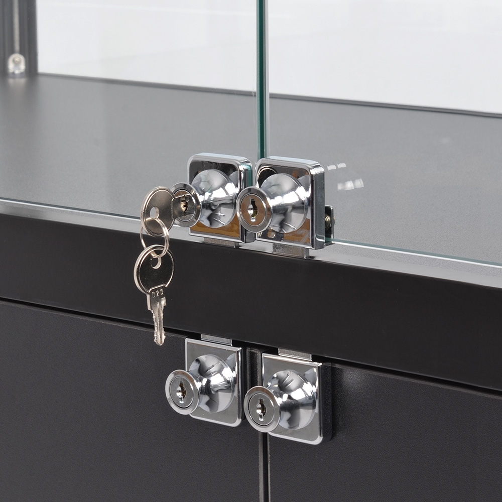 2m Retail Display Cabinets w/Storage - 4 Tier - Lighted