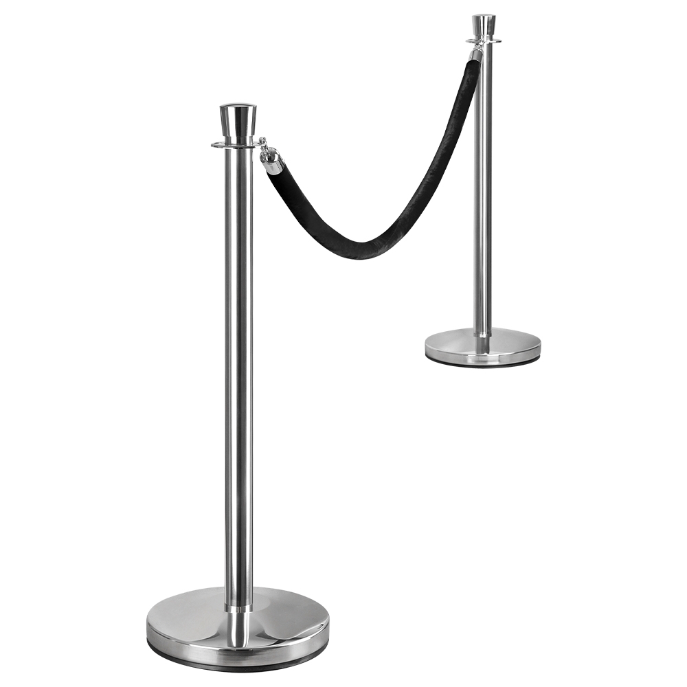 Rope Barrier Stanchion – 2 Posts w/ 1 VIP Black Rope