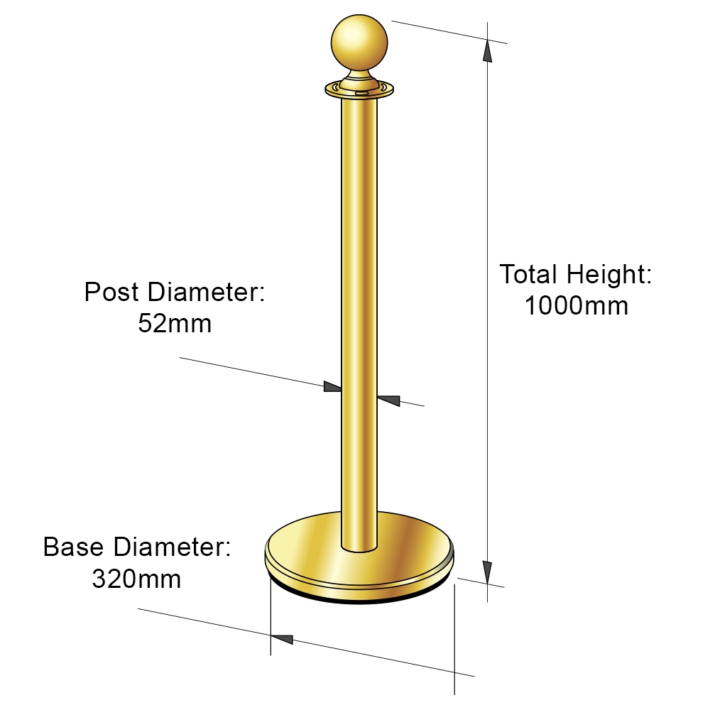 Gold Rope Barrier Posts. Polished Brass-look Posts. Buy Online