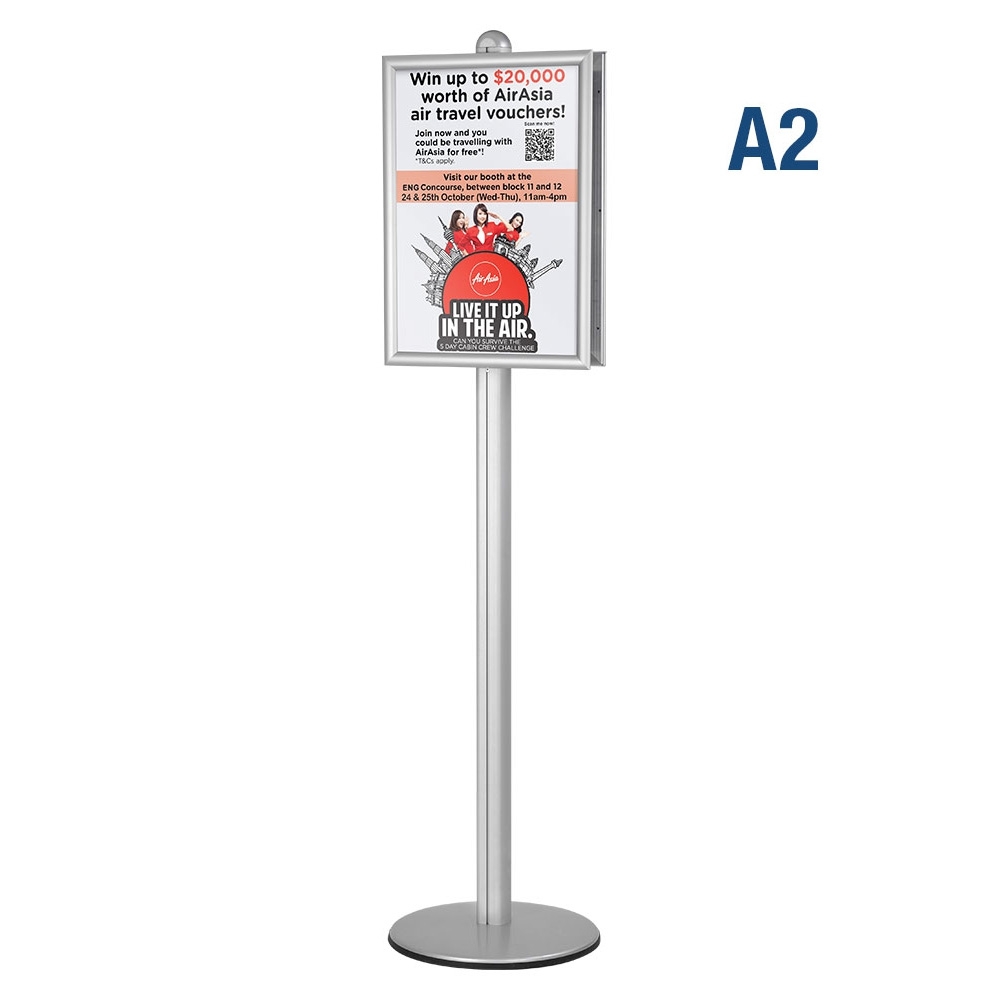 Modular Floor Display Stand- Display 4 x A2 Clip Frames, Double sided ...